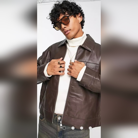 ASOS | Jackets & Coats | Asos Factory Sealed Oversized Real Leather ...